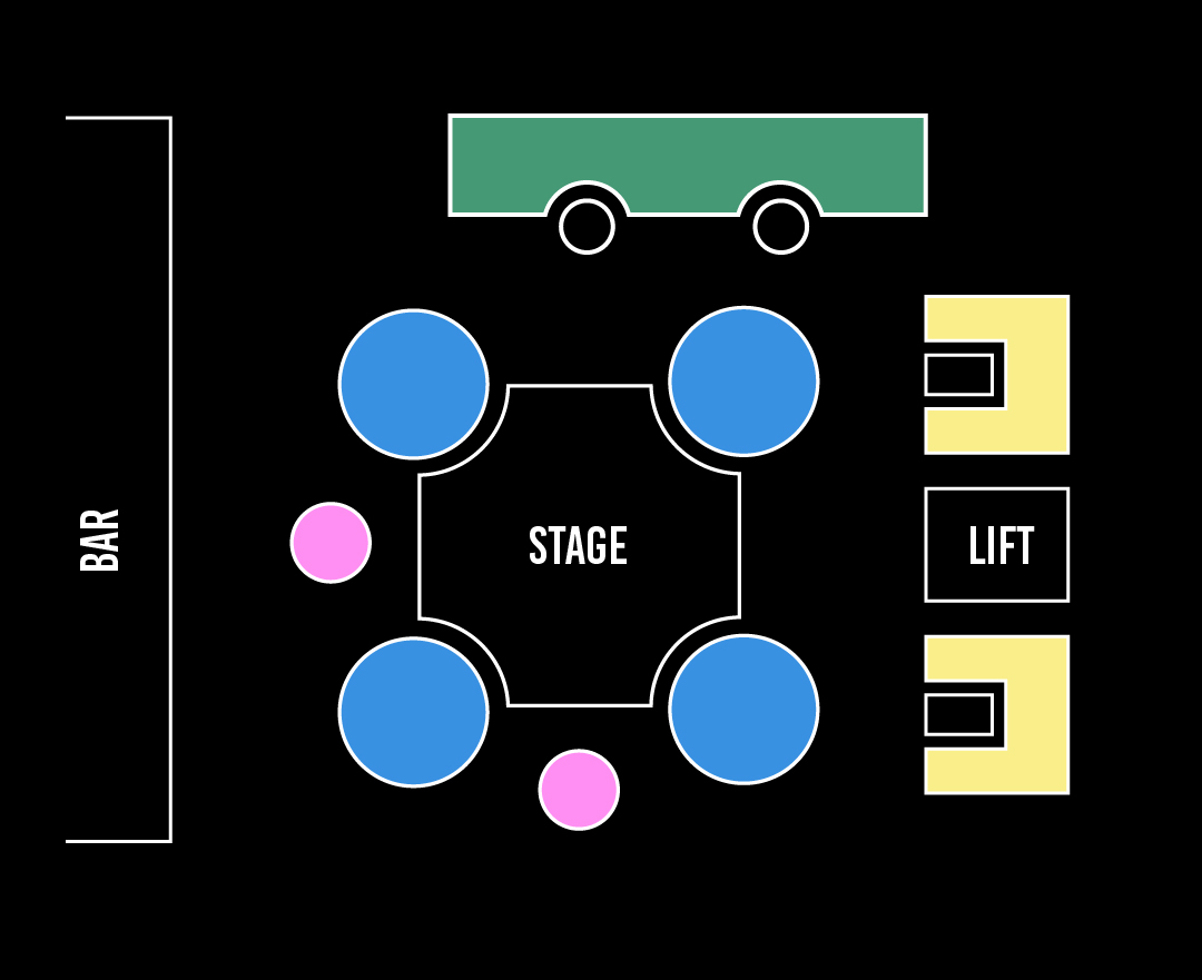 Stage Side Booth - Rude Liverpool